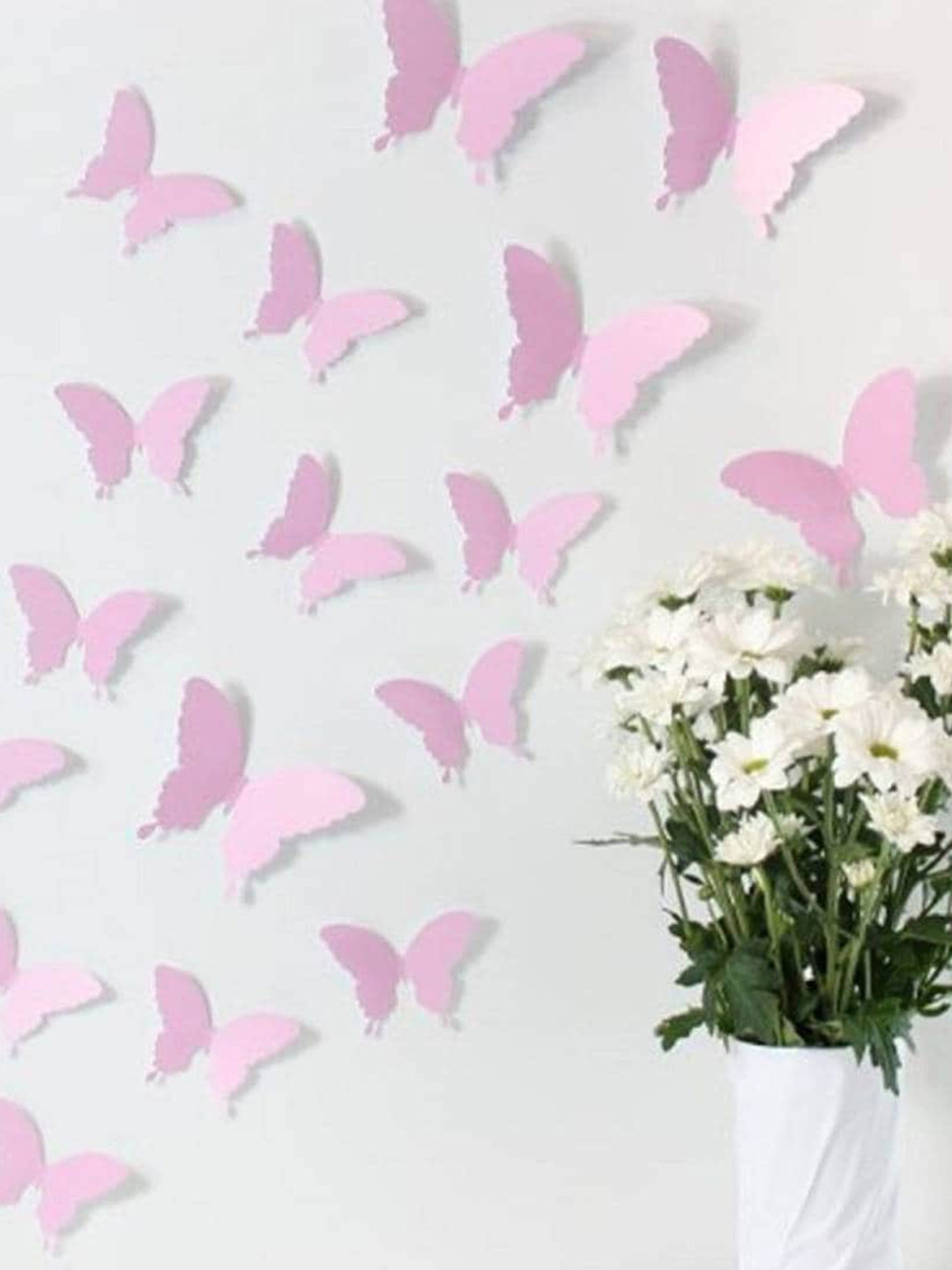 Buy Jaamso Royals Pink 3D Butterfield Wall Sticker - Decals And ...