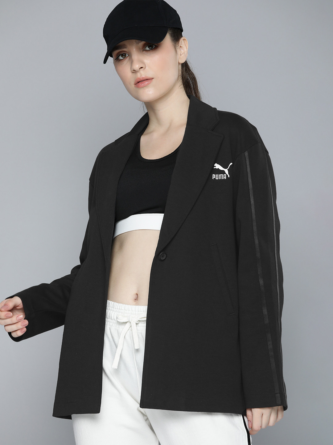 Buy Puma T7 Brand Logo Embroidered Single Breasted Blazer - Blazers for ...