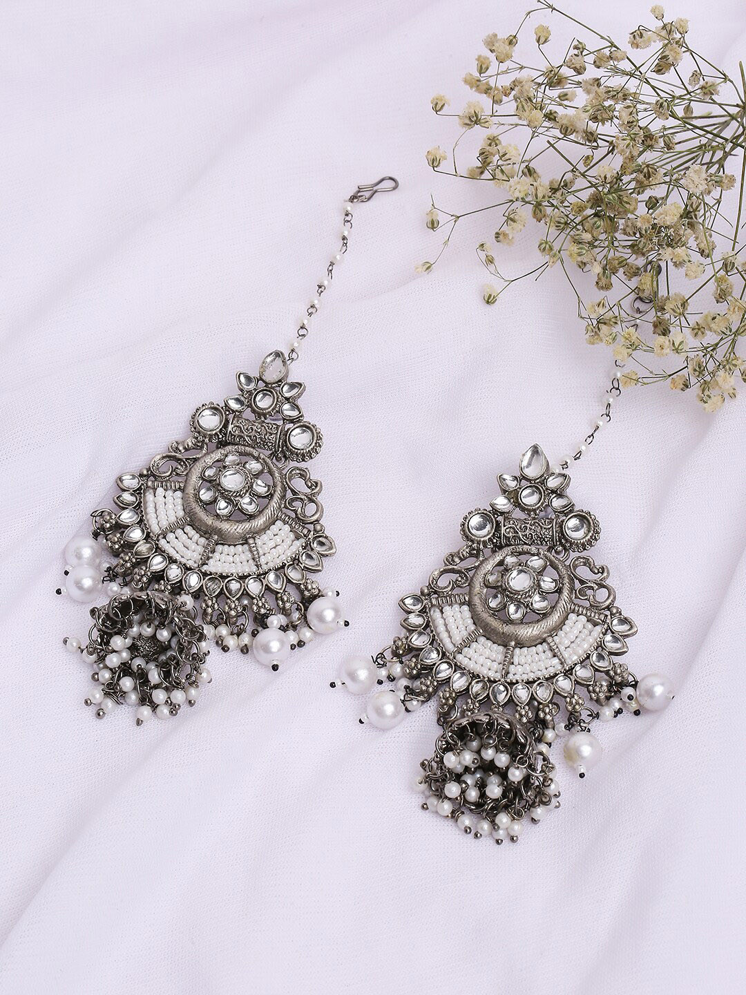 Buy MANATH Silver Plated Classic Jhumkas - Earrings for Women 24633442 ...