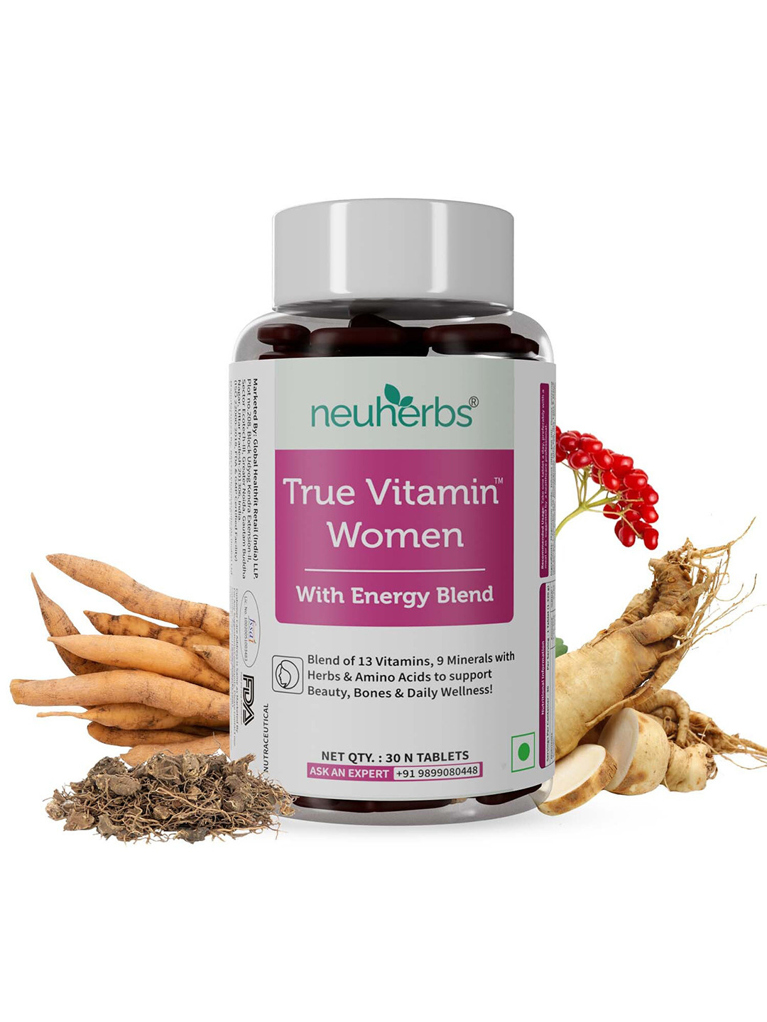 Buy Neuherbs True Vitamin Tablets 30Nos - Multivitamins for Women ...