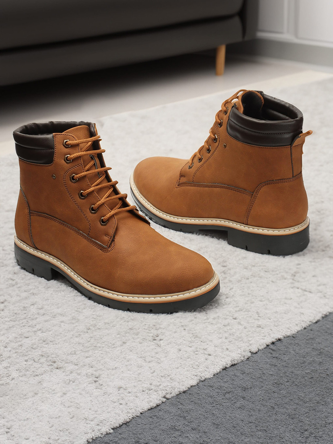 Buy Carlton London Men Mid Top Regular Boots - Boots for Men 24637508 ...