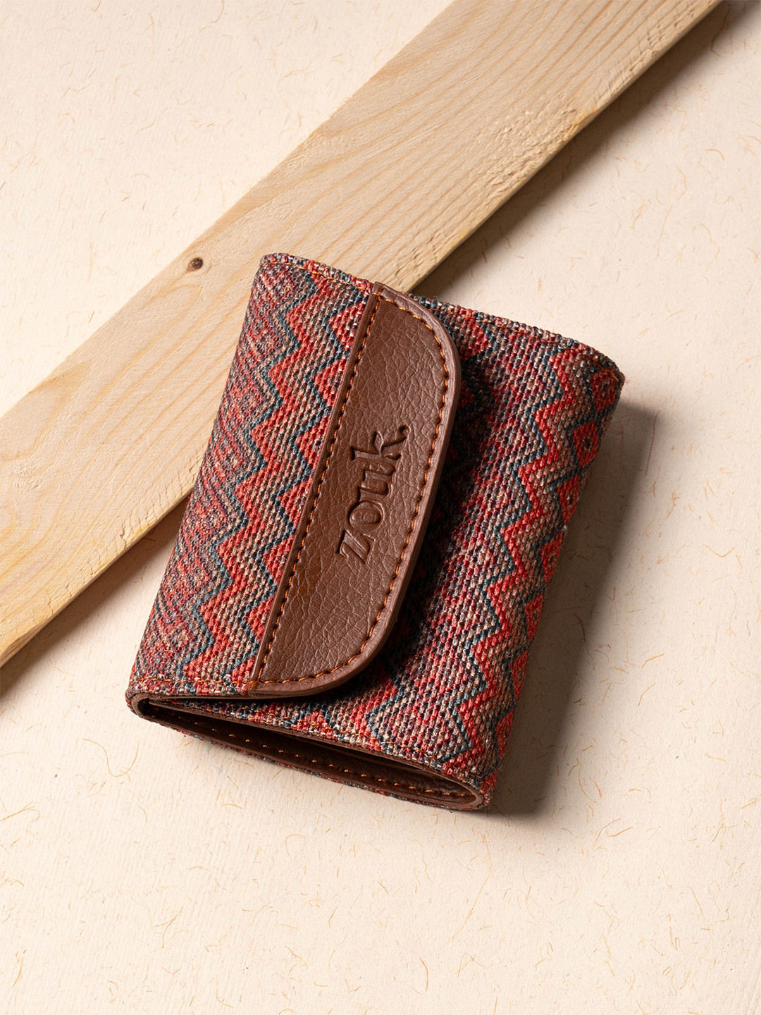 Buy ZOUK Women Geometric Printed Fabric Three Fold Wallet - Wallets for ...