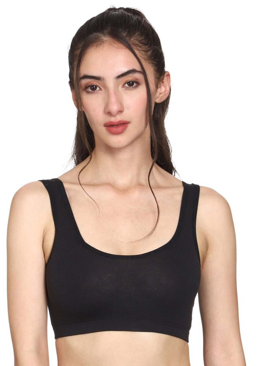 Buy MYSHA Full Coverage Non Padded Dry Fit Pure Cotton Workout Bra With ...