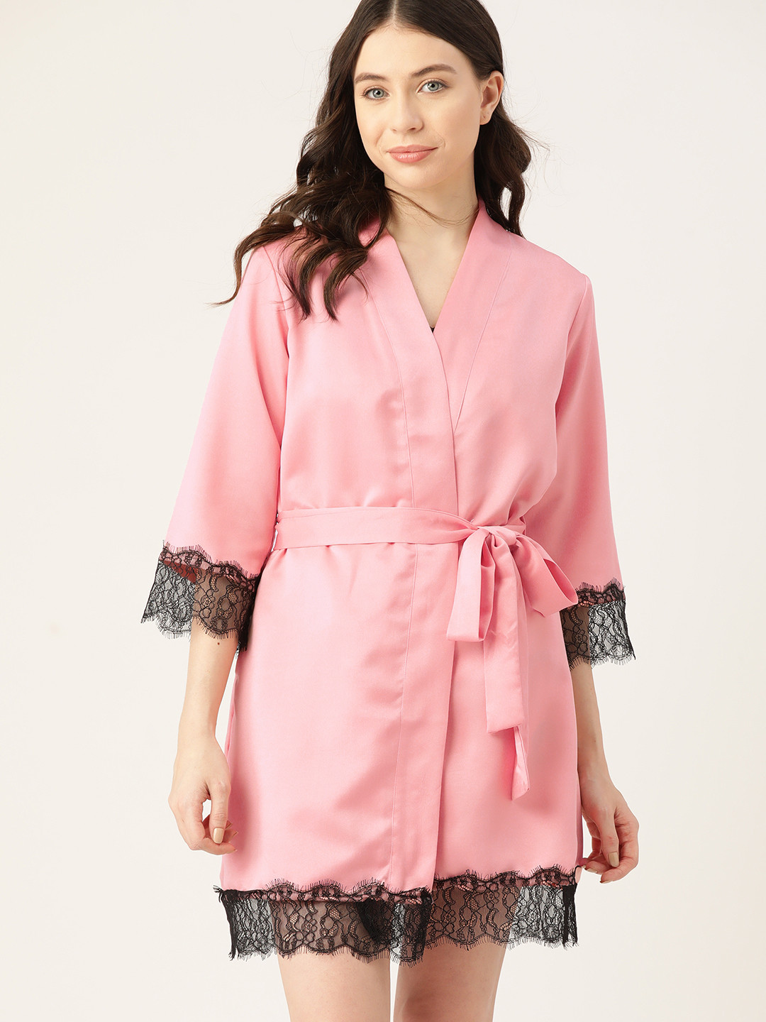 Buy ETC Women Solid Lace Bath Robe - Robe for Women 24640822 | Myntra