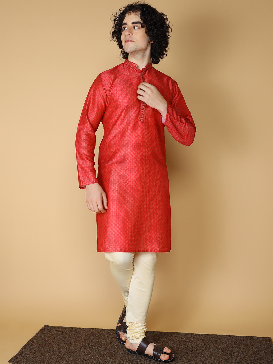 Buy Sultan The King Of Kurta Ethnic Motifs Woven Design Regular Kurta ...