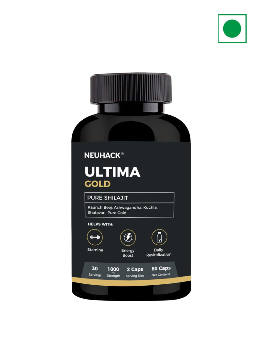 Buy Neuhack Ultima Gold Pure Shilajit Capsules With Ashwagandha 60 ...