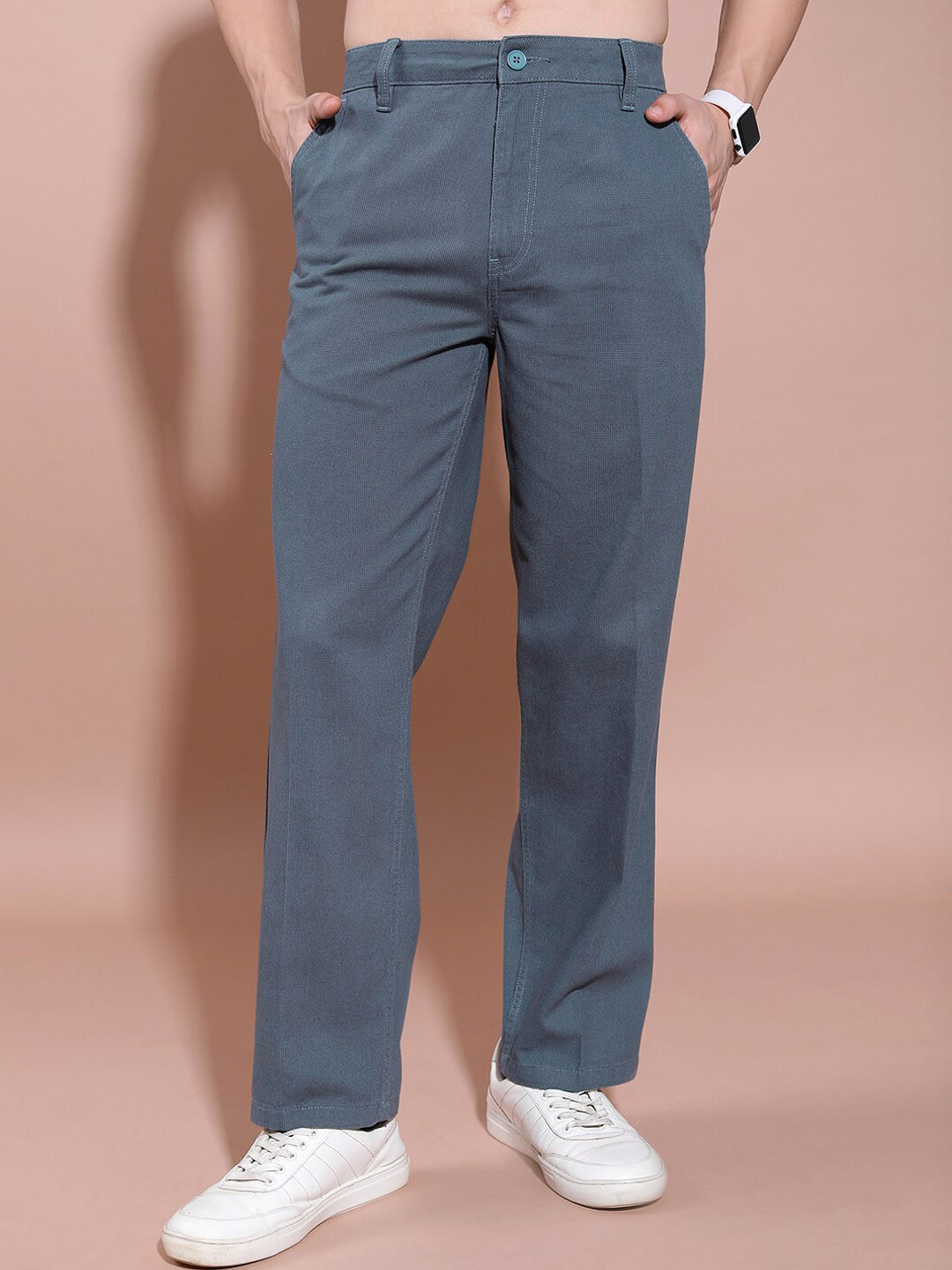 Buy HIGHLANDER Men Straight Fit High Rise Cotton Trousers - Trousers ...