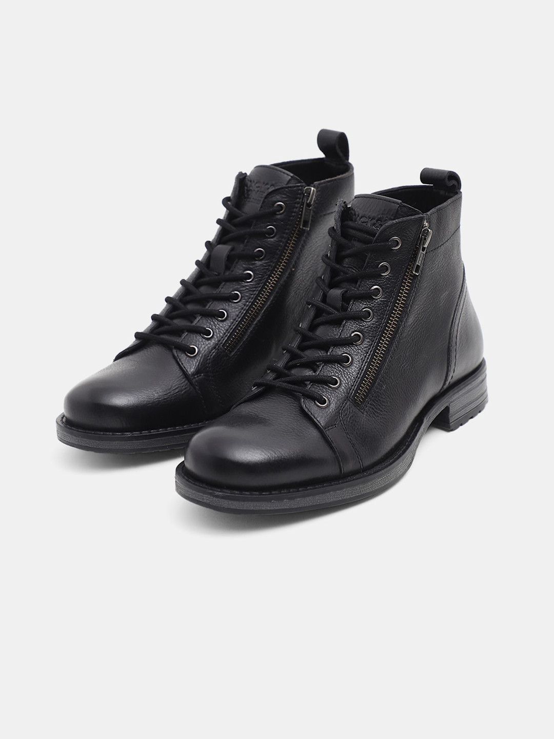 Buy Jack & Jones Men Textured Leather Regular Boots - Boots for Men ...