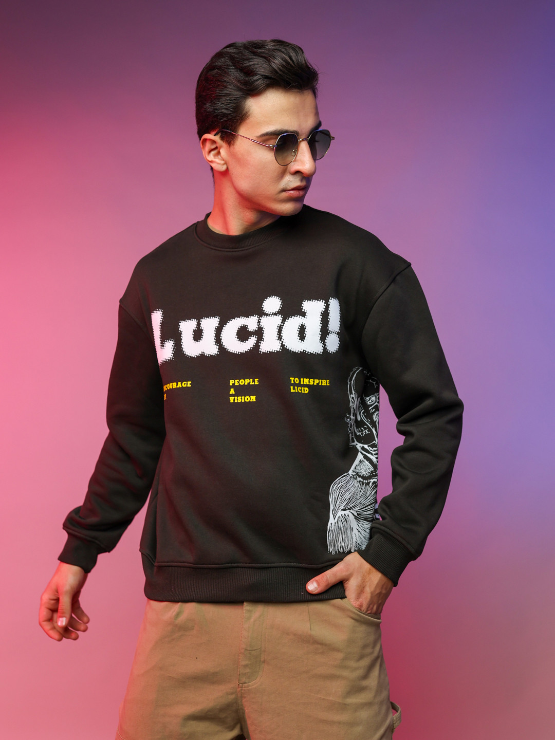 Buy UNRL Graphic Printed Pullover Sweatshirt - Sweatshirts for Men ...