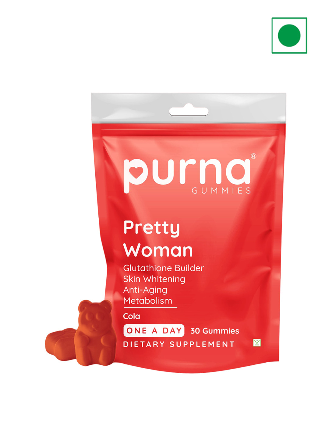 Buy Purna Gummies Pretty Woman Cola Glutathione Beauty Wellness Gummies ...