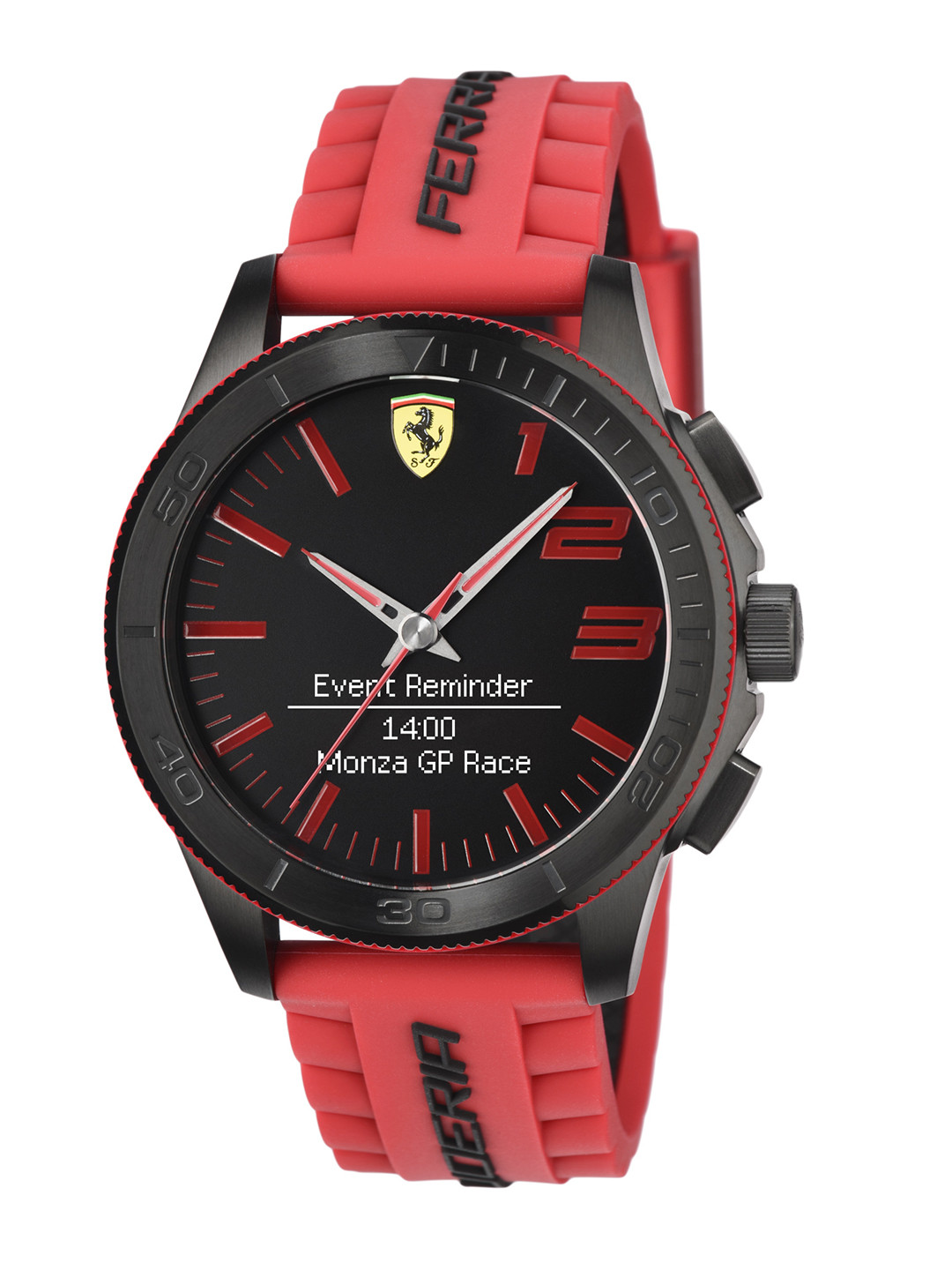 Buy SCUDERIA FERRARI Men Black & Red ULTRAVELOCE Smart Watch 0830376 ...