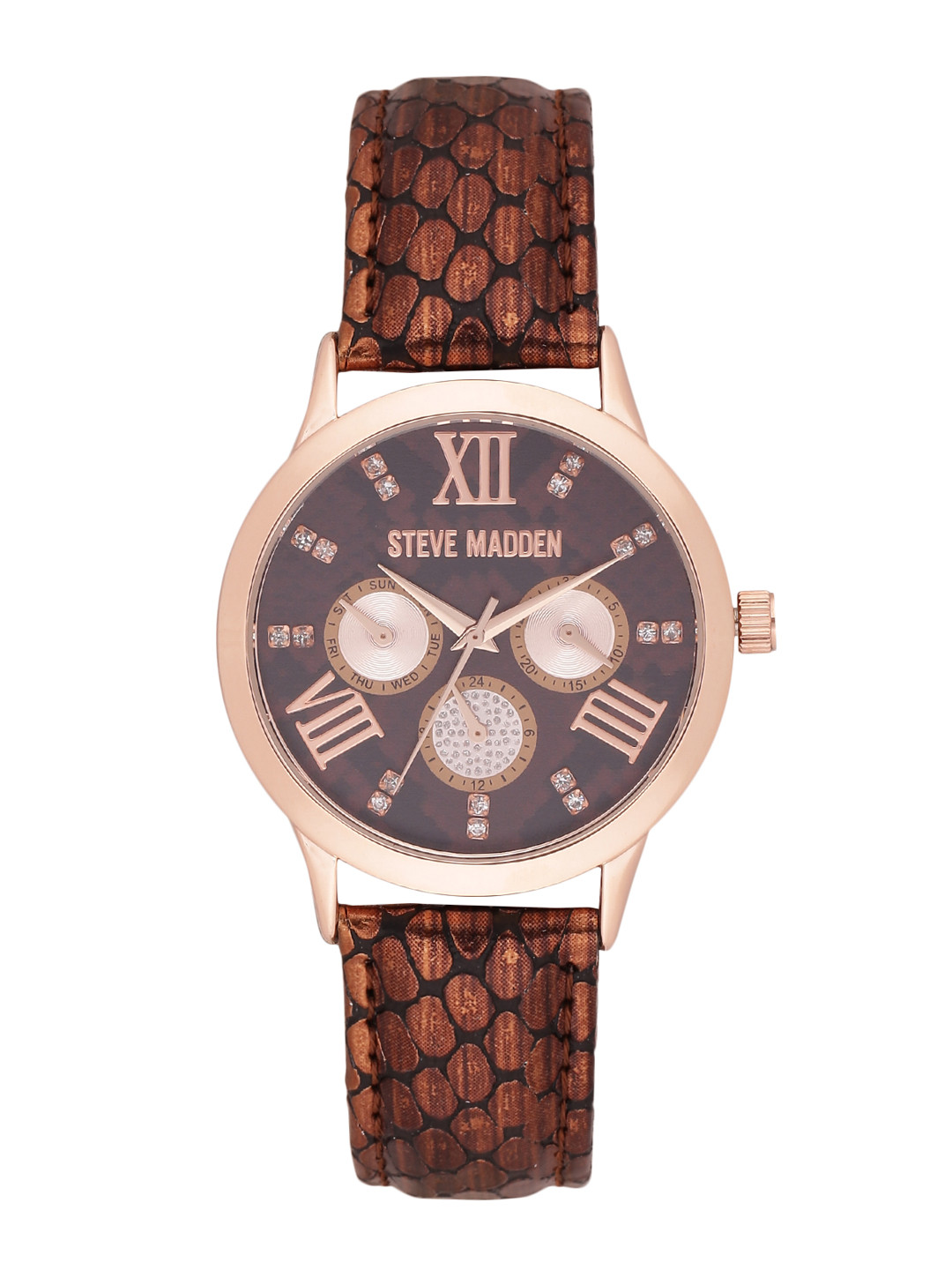 Buy Steve Madden Women Brown Multifunction Analogue Watch SMW148Q ...