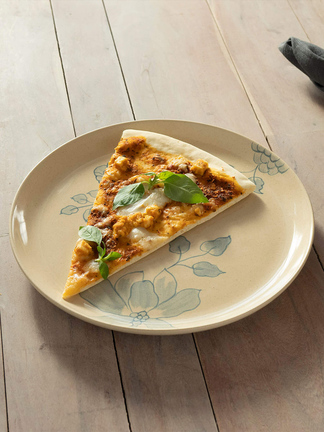 Buy Ellementry Fiore Cream Coloured & Blue 1 Piece Printed Ceramic ...