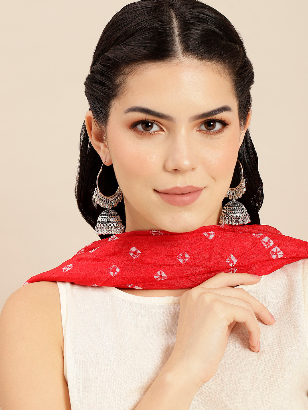Buy Anouk Silver Plated Teardrop Shaped Hoop Earrings - Earrings for ...