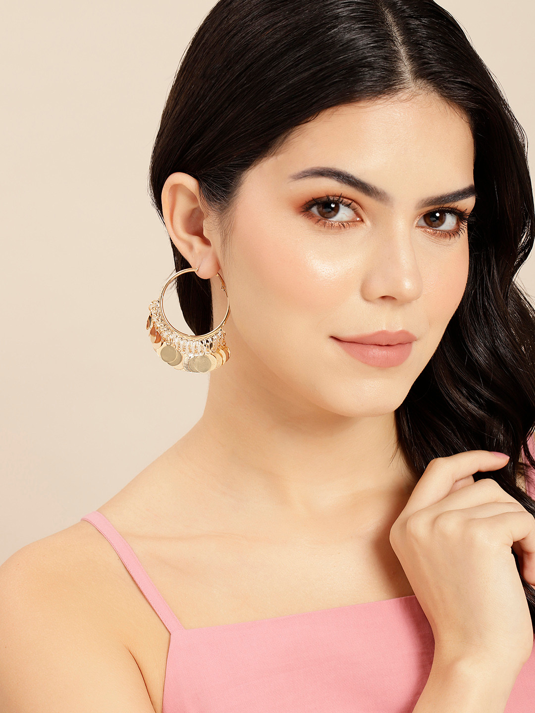Buy Anouk Gold Plated Teardrop Shaped Hoop Earrings - Earrings for ...