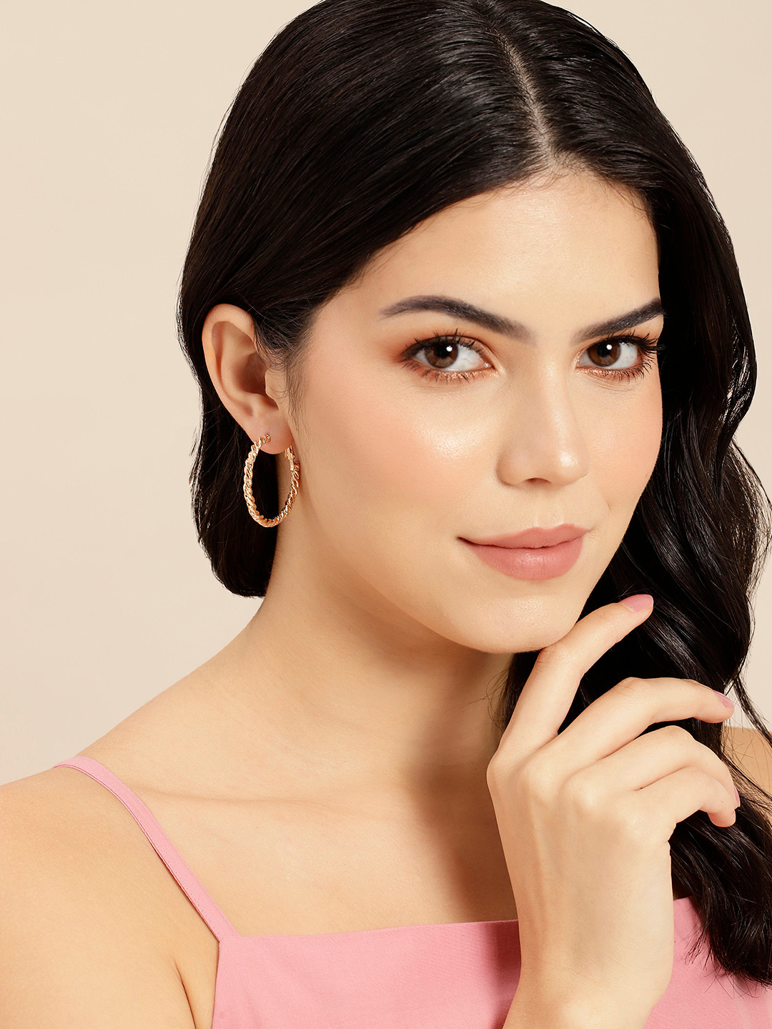 Buy Anouk Gold Plated Circular Hoop Earrings - Earrings for Women ...