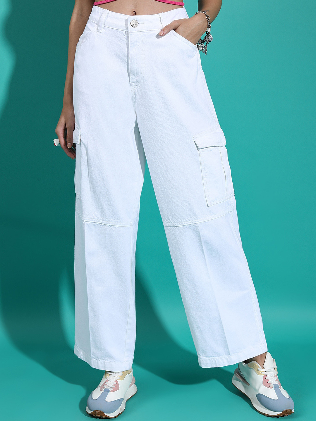 Buy Tokyo Talkies Women White Relax Fit Mid Rise Cotton Jeans - Jeans ...