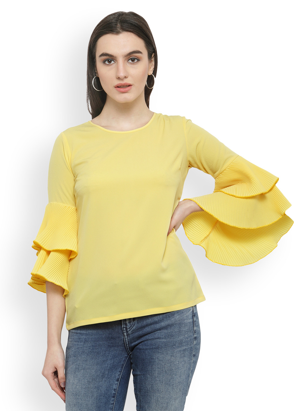 Buy PlusS Women Yellow Solid Top - Tops for Women 2468606 | Myntra