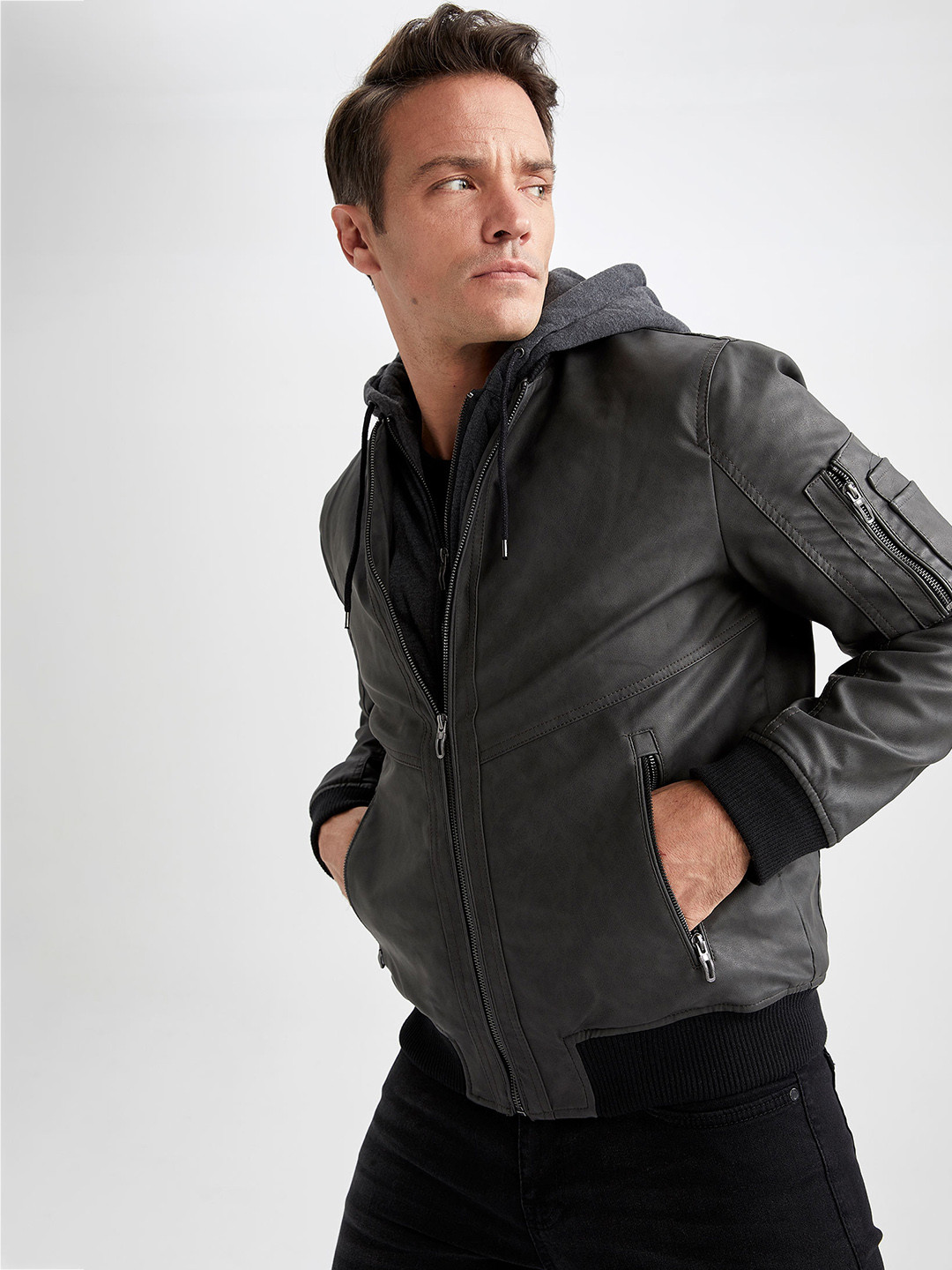 Buy DeFacto Hooded Bomber Jacket - Jackets for Men 24687840 | Myntra