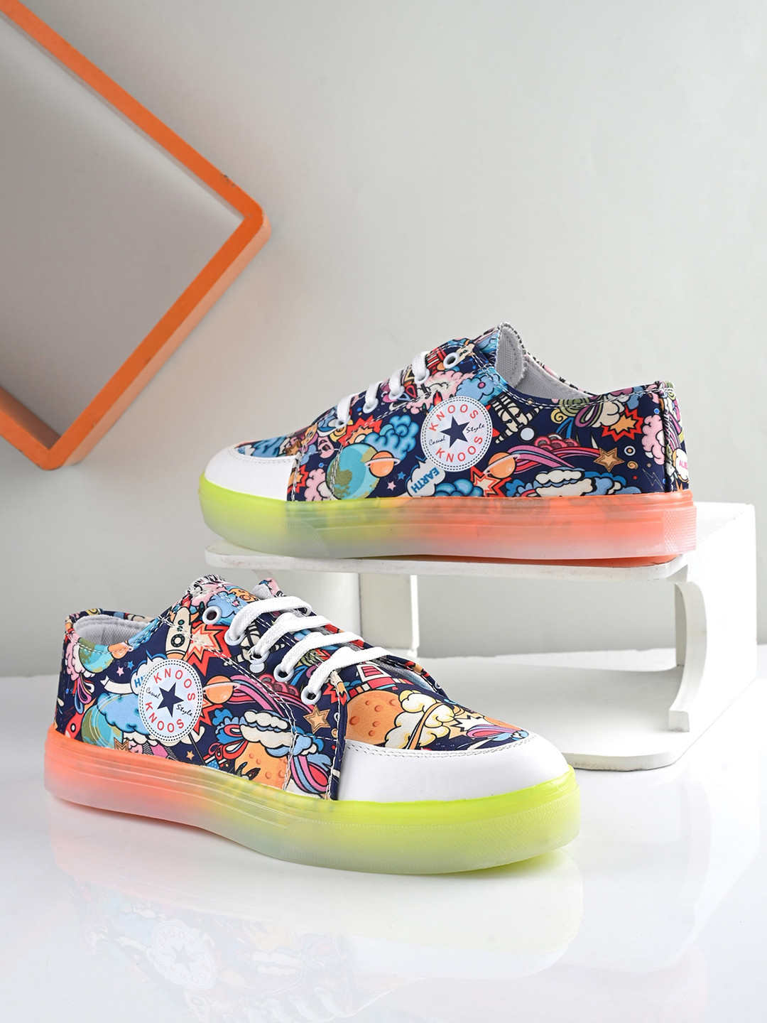 Buy Knoos Men Printed Lightweight Comfort Insole Mesh Sneakers - Casual ...