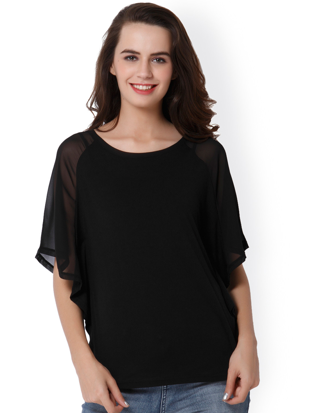 Buy ONLY Women Black Solid Top - Tops for Women 2468902 | Myntra