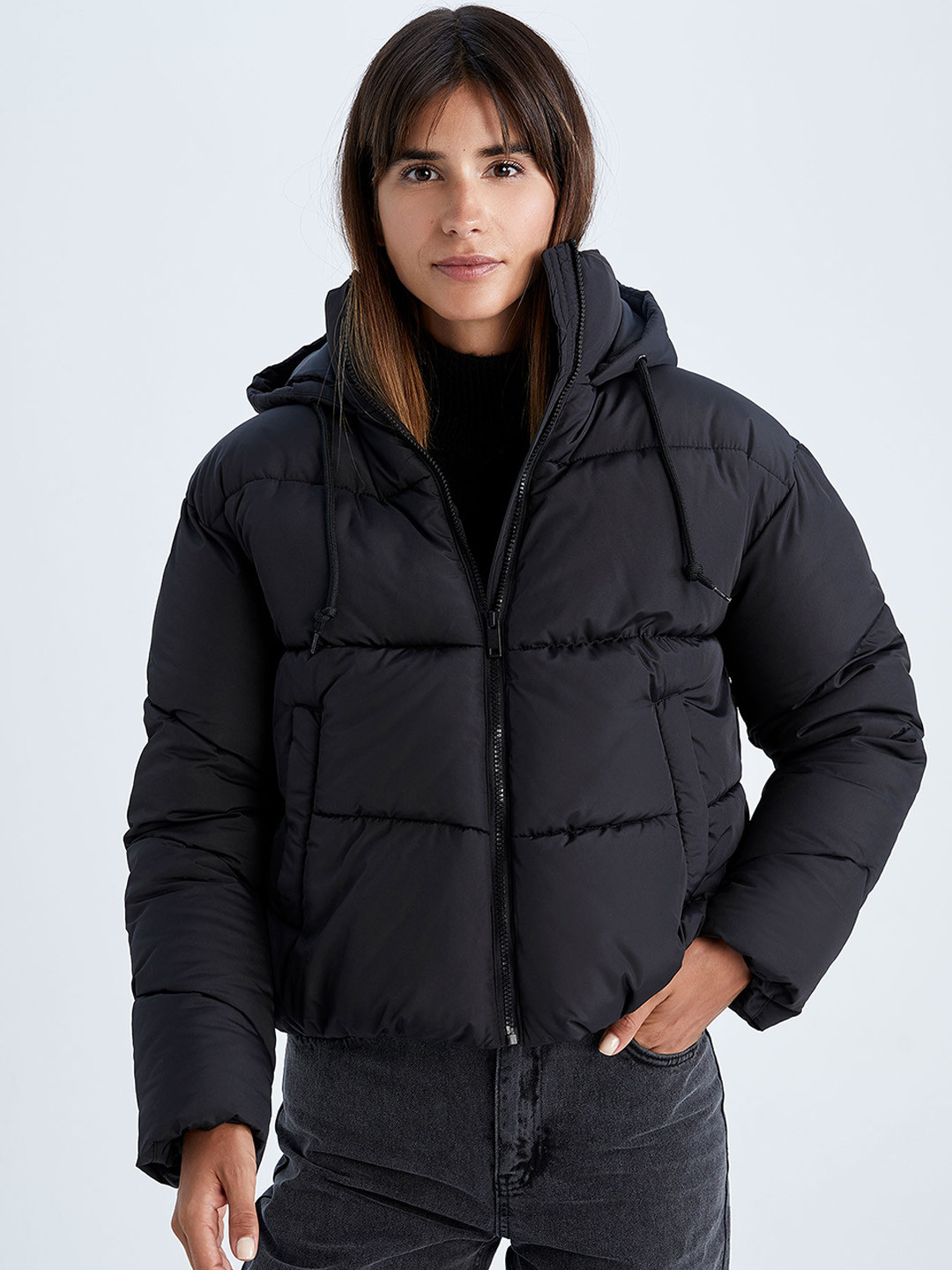 Buy DeFacto Hooded Puffer Jacket - Jackets for Women 24690584 | Myntra
