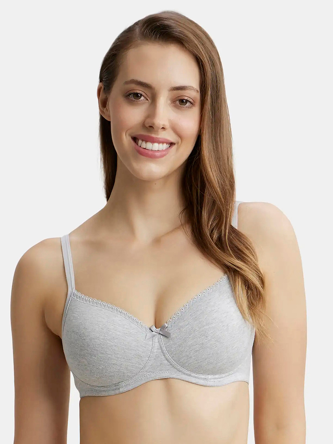 Buy Jockey Wirefree Padded Plus Size Cotton Medium Coverage Tshirt Bra With Lace Styling 1723 ...