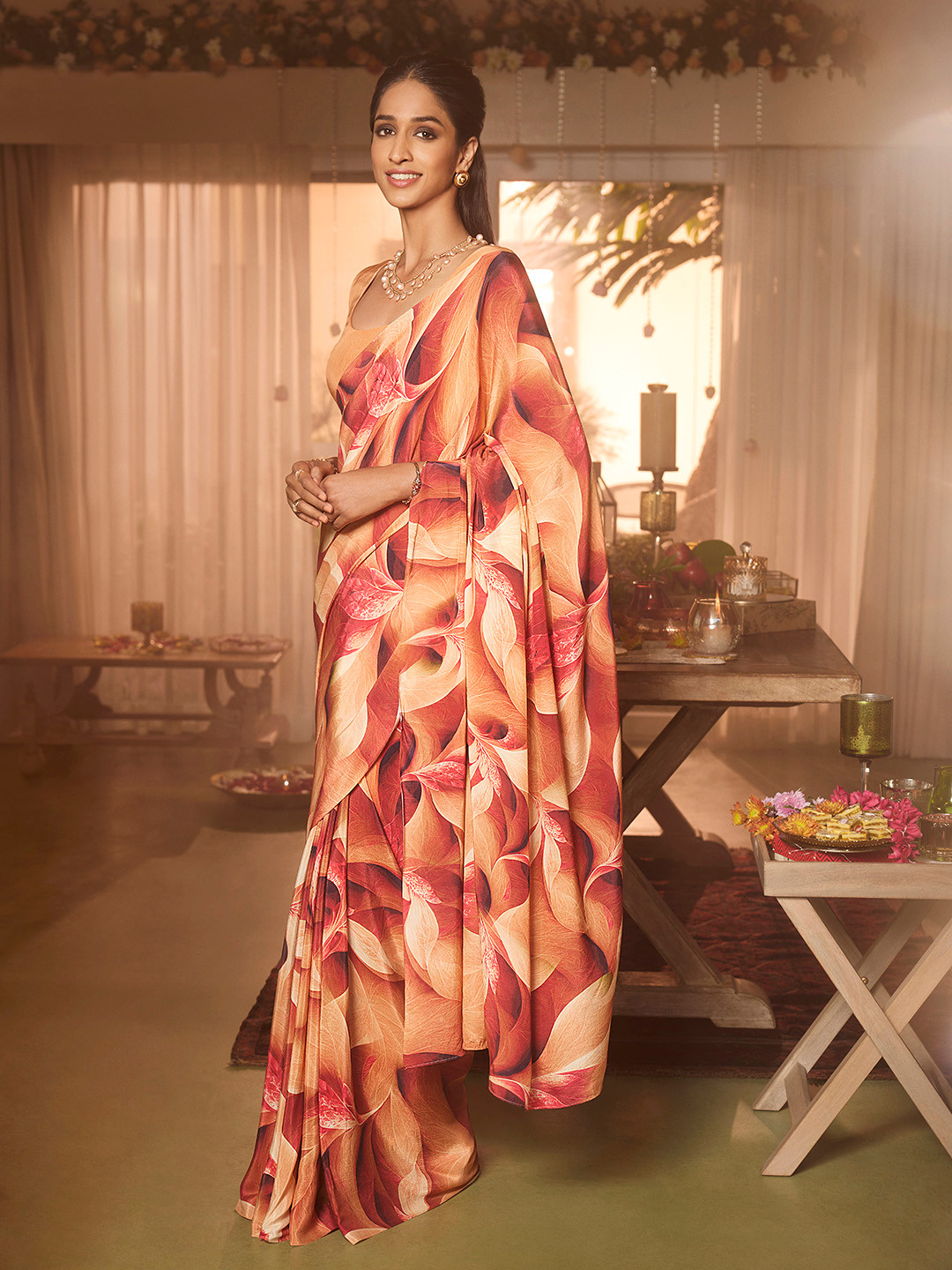 Buy Navyasa By Liva Floral Printed Liva Saree - Sarees for Women ...