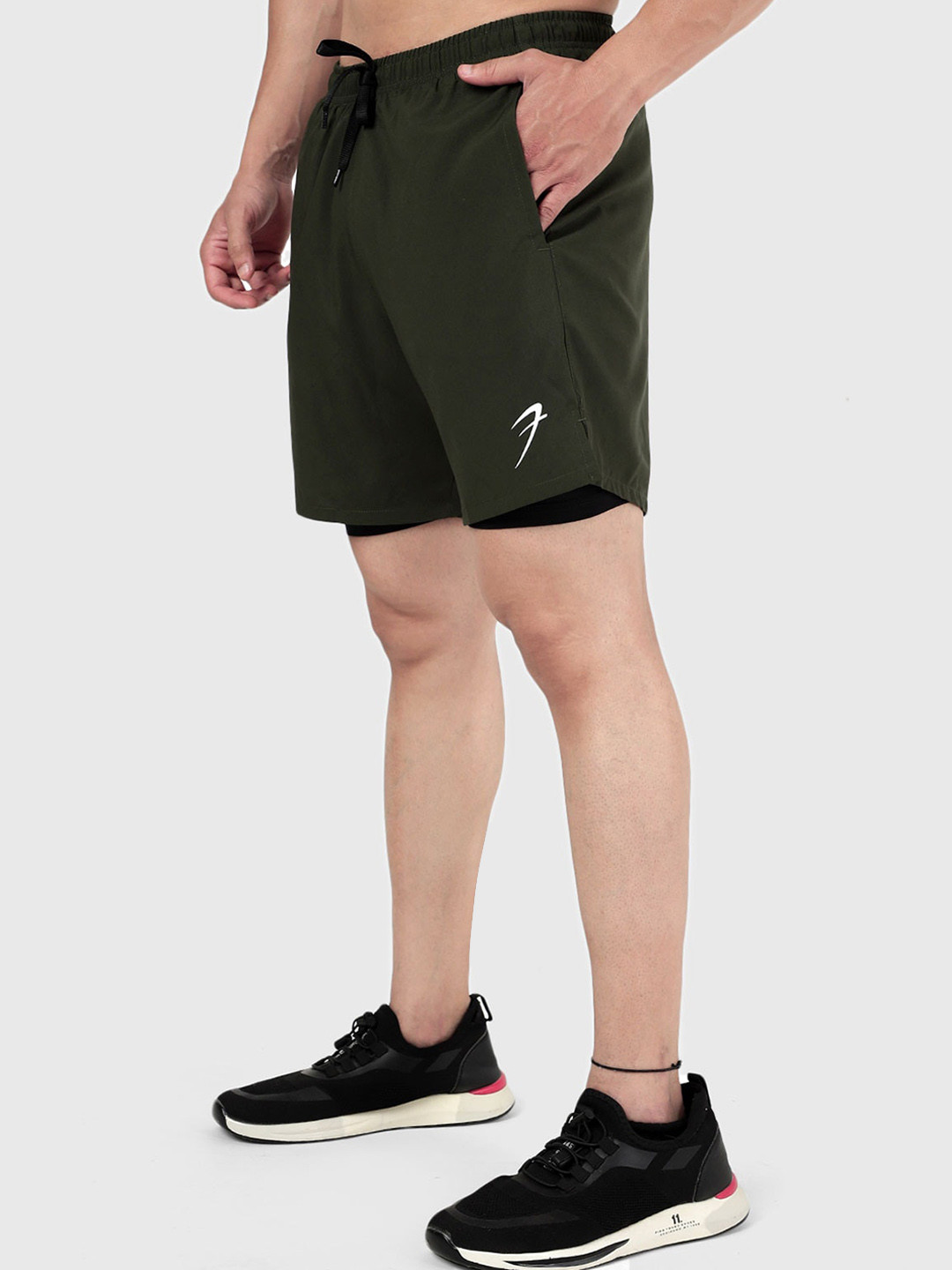 Buy FUAARK Men Slim Fit Mid Rise Rapid Dry Technology Training Or Gym ...