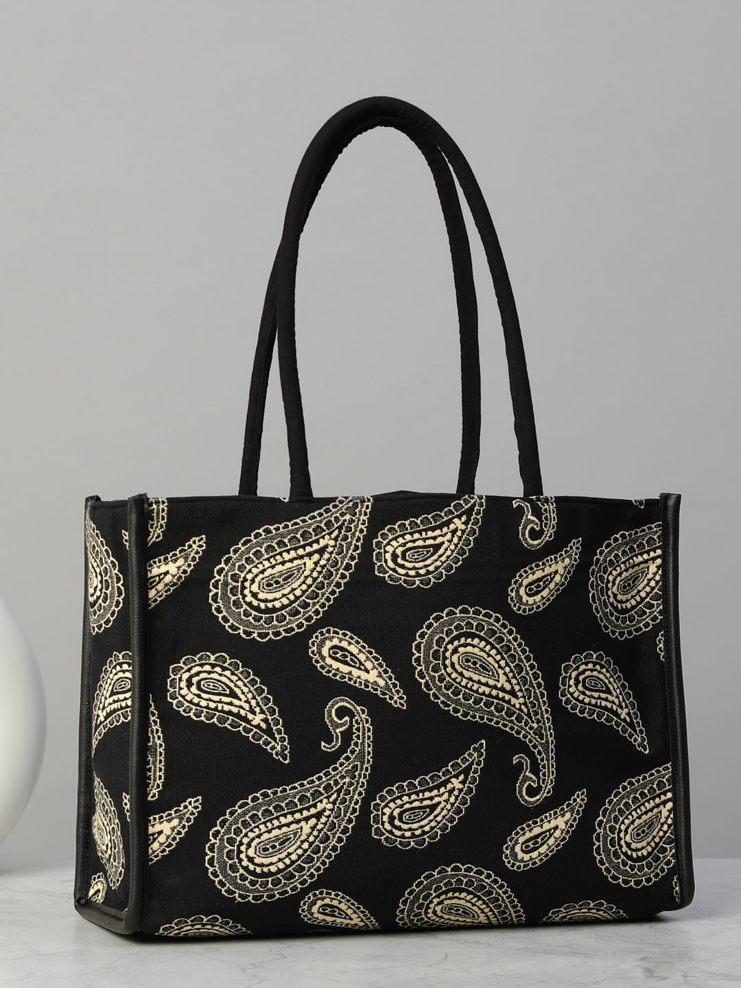 Buy DEEBACO Paisley Printed Oversized Shopper Handheld Bag With Cut ...