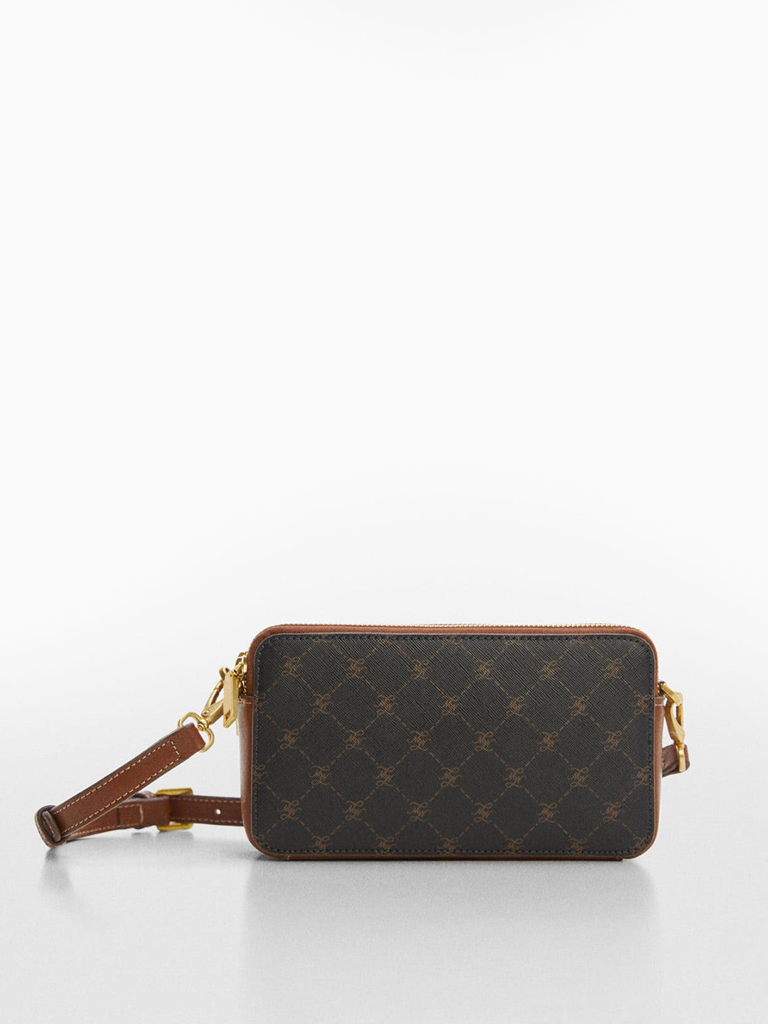 Buy MANGO Brand Logo Printed Structured Sling Bag - Handbags for Women ...
