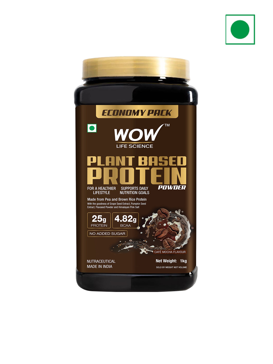 Buy WOW Life Science Plant Based Cafe Mocha Flavour Protein Powder For ...