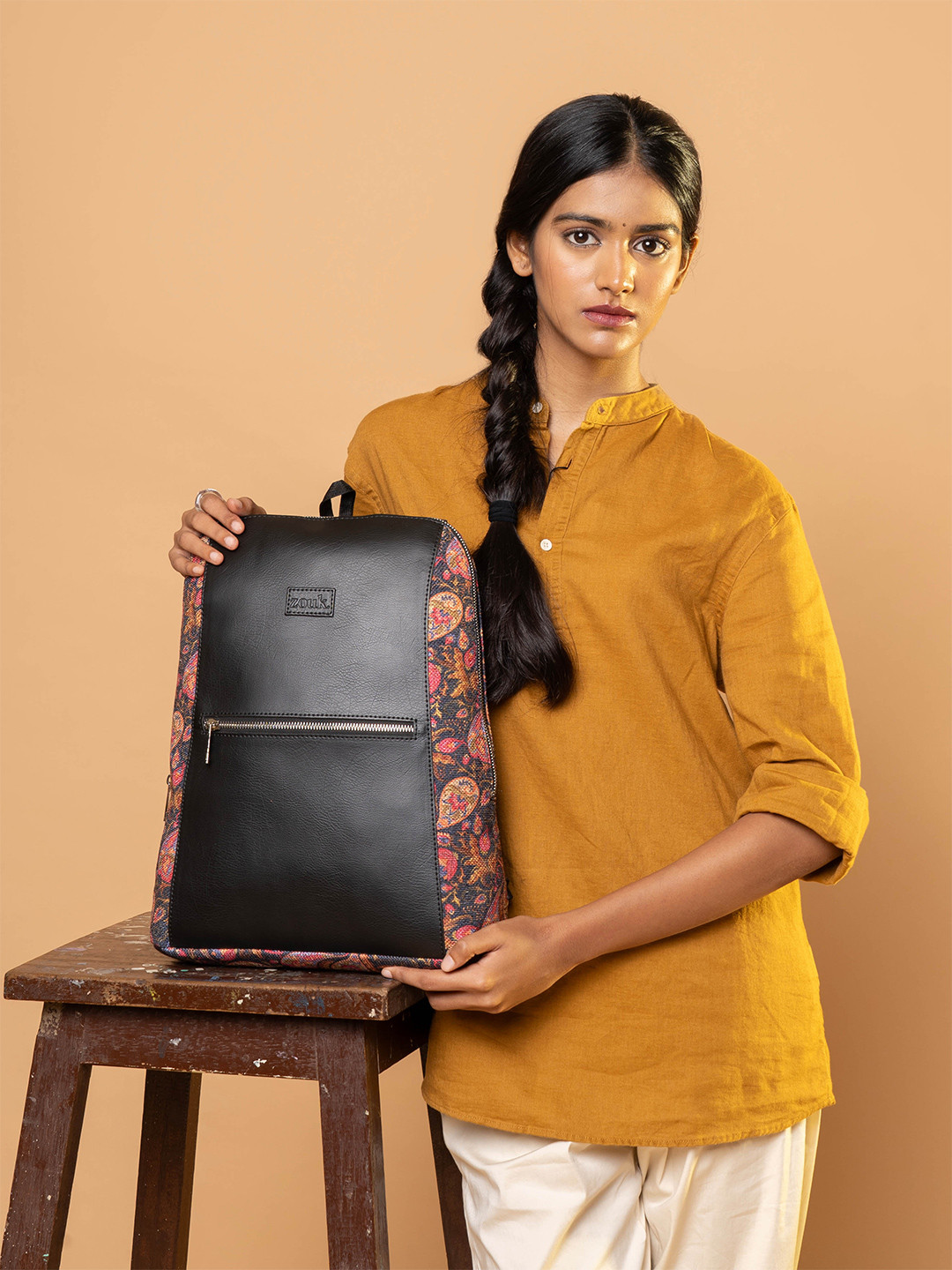 Buy ZOUK Printed 14 Inch Laptop Vegan Leather Backpack - Backpacks for ...