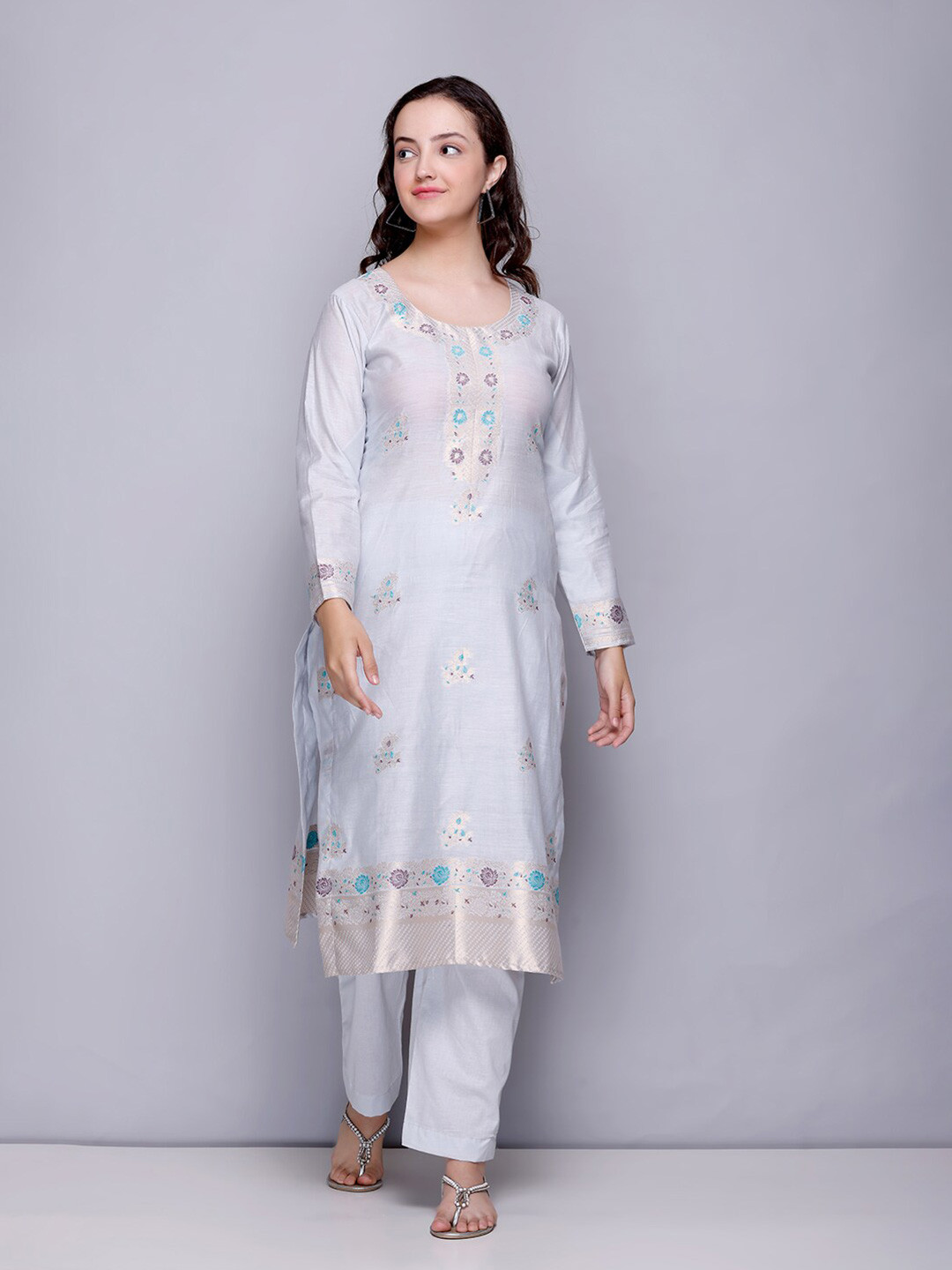Buy KIDAR Floral Woven Design Unstitched Dress Material - Dress ...