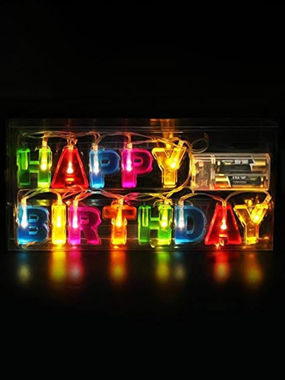 Buy Glimmer Lightings Red & Blue Happy Birthday String Lights - String ...
