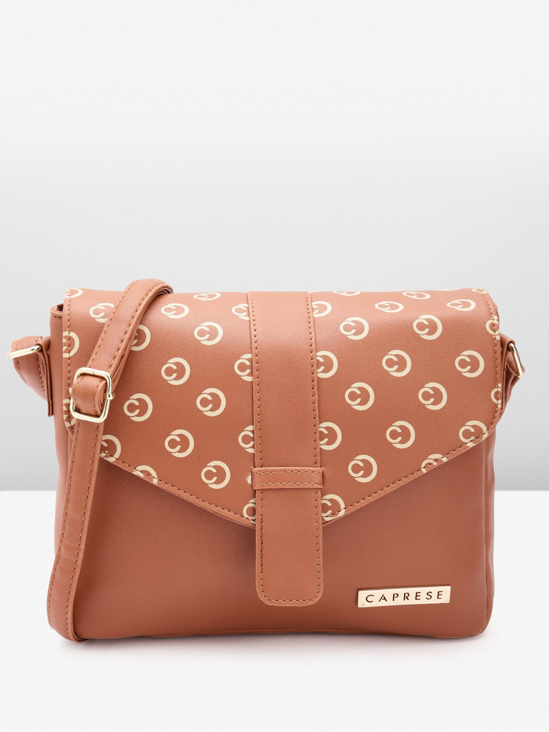 Buy Caprese Brand Logo Printed Structured Sling Bag - Handbags for ...