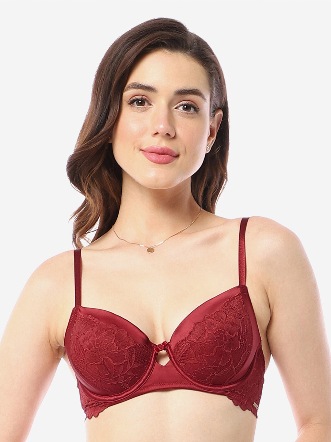 Buy Amante Floral Self Designed Half Coverage Lightly Padded Bra With All Day Comfort - Bra for ...
