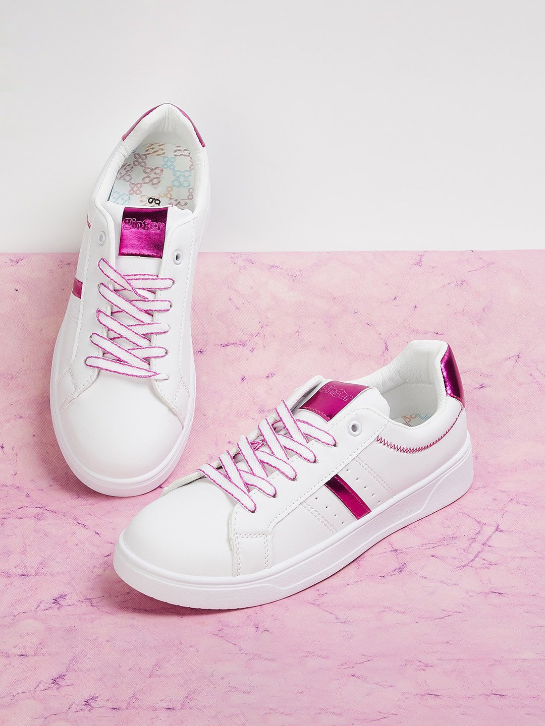 Buy Ginger By Lifestyle Women Striped Comfort Insole Basics Sneakers ...