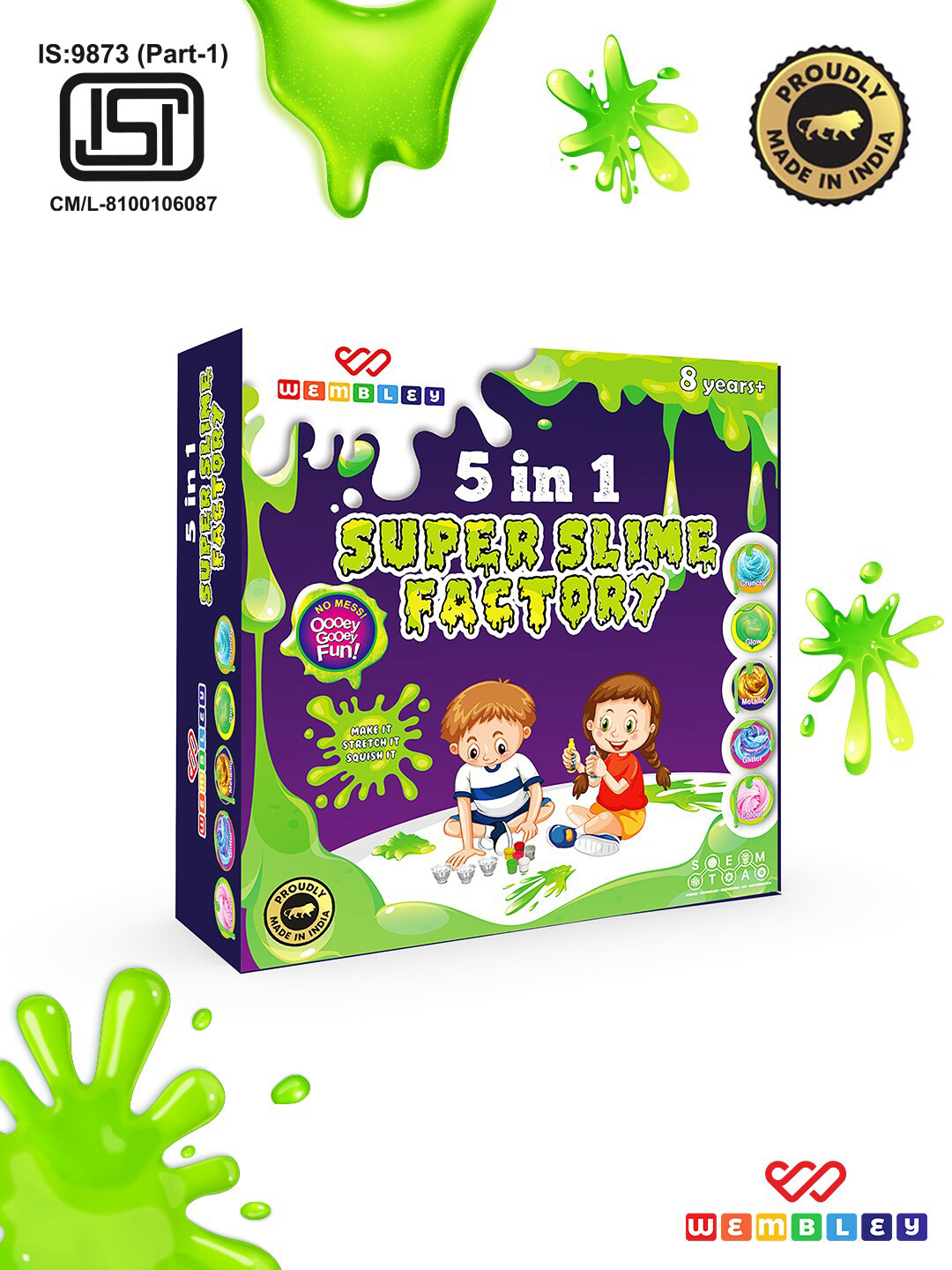 Buy WEMBLEY 5 In 1 Super Slime Factory DIY Slime Making Kit - Art And ...