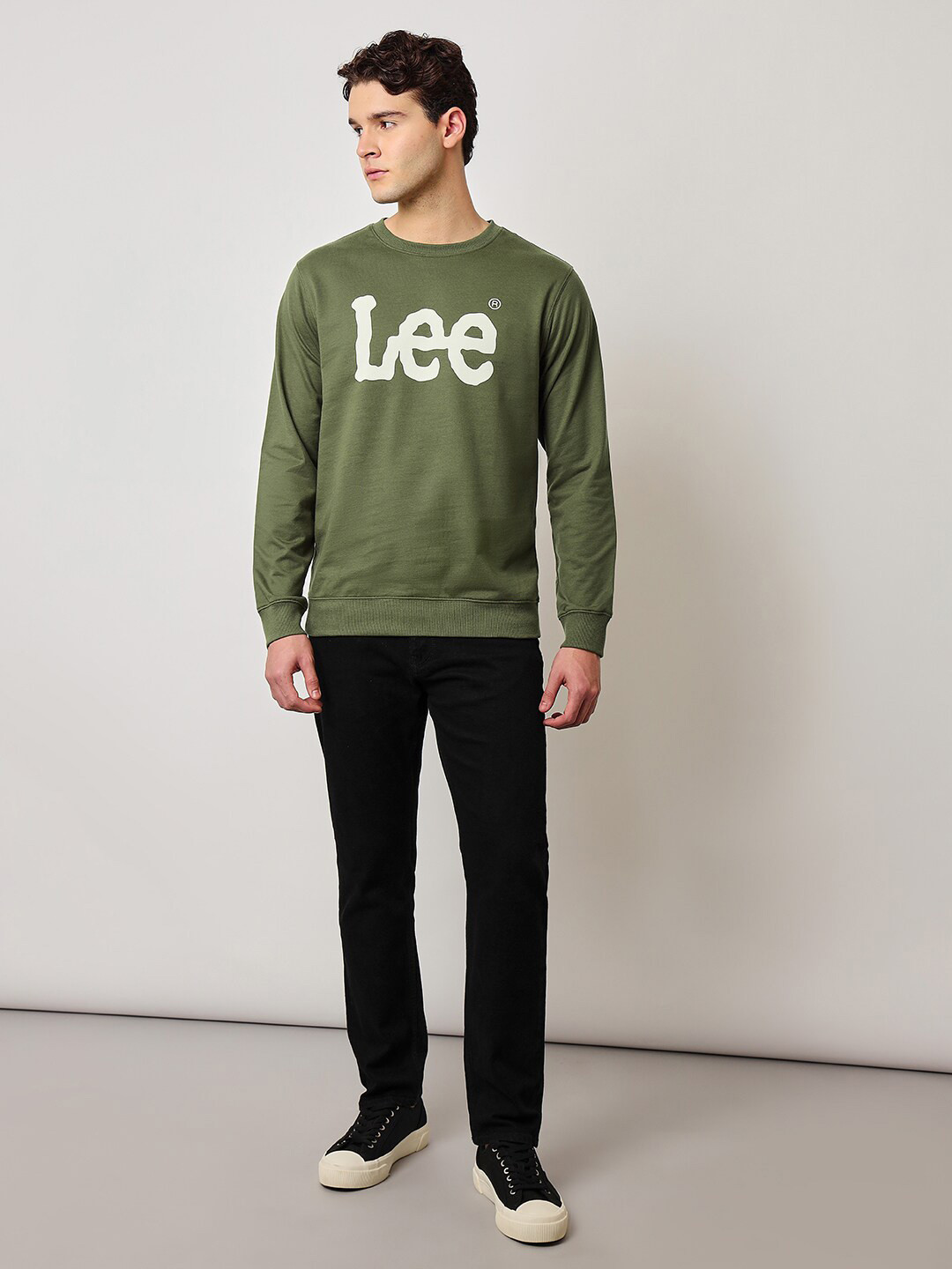 Buy Lee Brand Logo Printed Cotton Sweatshirt - Sweatshirts for Men ...