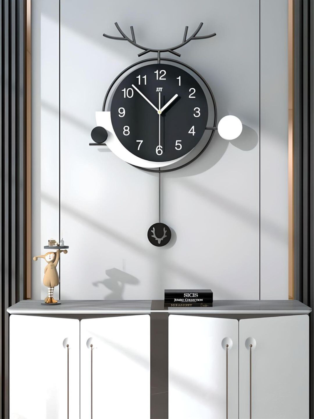 Buy The Art House Black & White Quirky Contemporary Wall Clock - Clocks ...