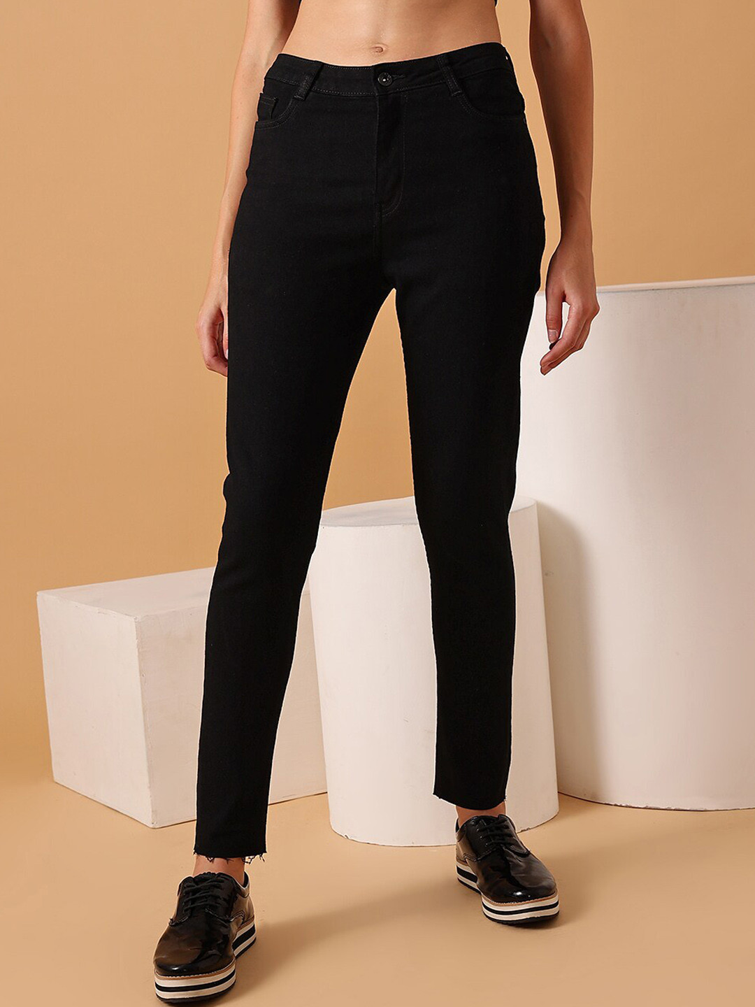 Buy STREET 9 BASICS Women Narrow Slim Fit Clean Look Stretchable Jeans ...