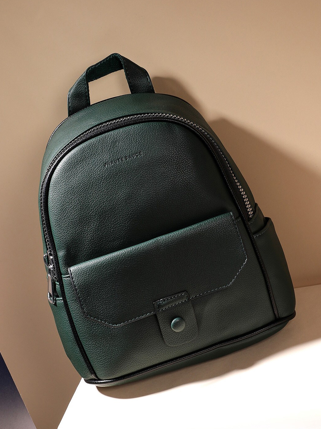 Buy HAUTE SAUCE By Campus Sutra Women Textured Non Padded Backpack - Backpacks for Women ...