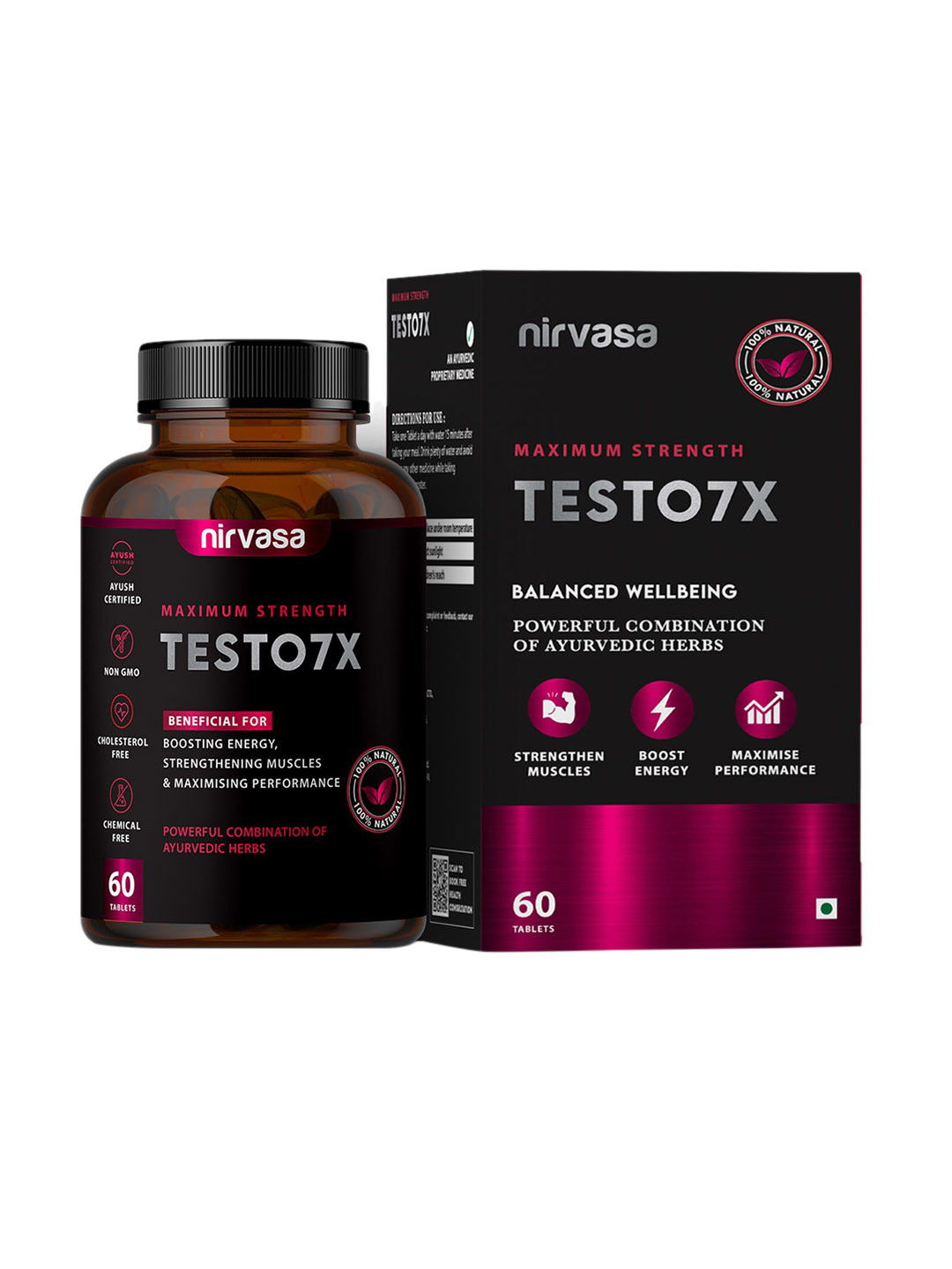 Buy Nirvasa Testo 7X Tablets With Tribulus Testosterone Booster ...