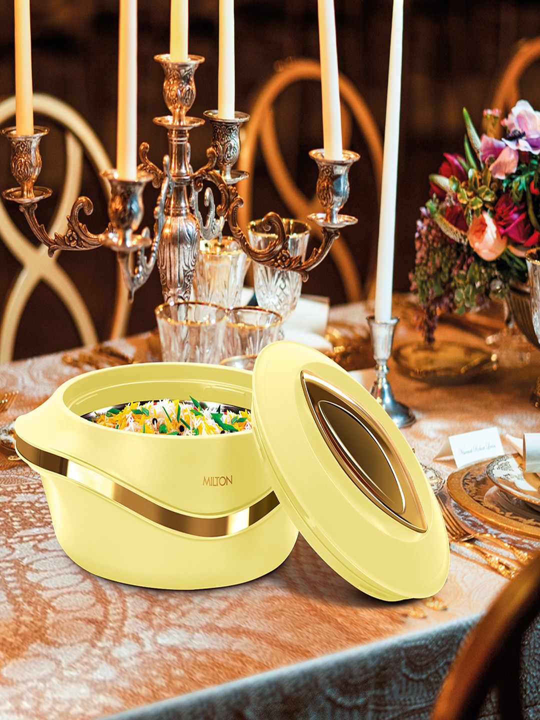 Buy Milton Pearl 1500 Cream Colored Inner Stainless Steel Casserole 1. ...