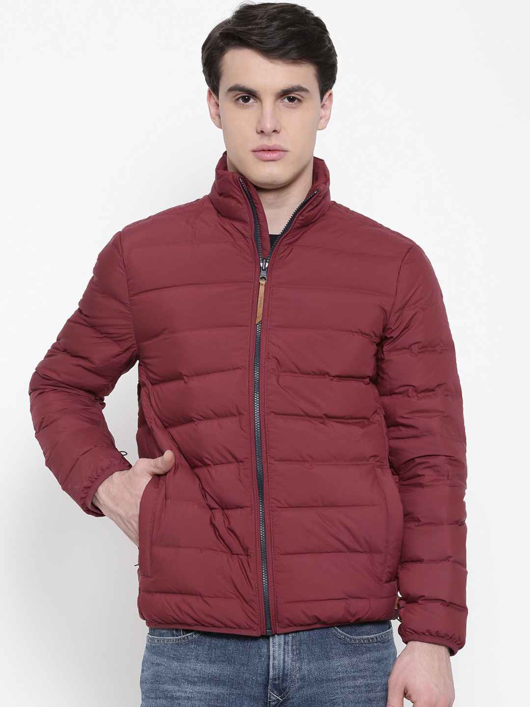 Buy Timberland Men Maroon Solid Padded Jacket - Jackets for Men 2475047 ...