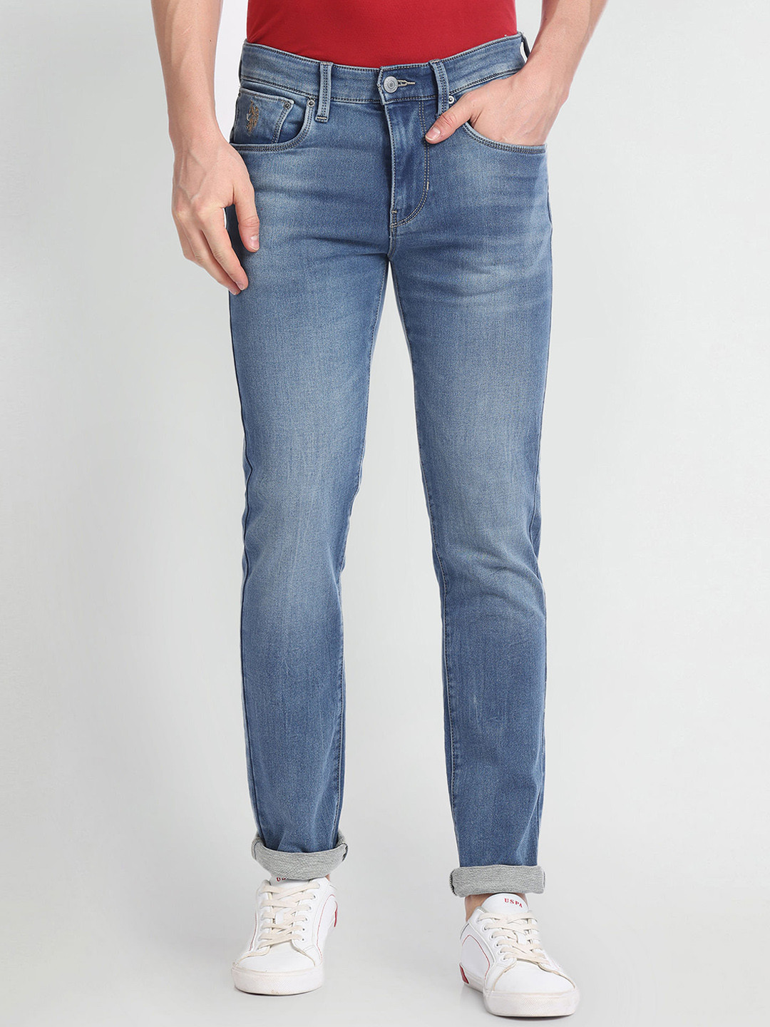 Buy U.S. Polo Assn. Denim Co. Men Skinny Fit Heavy Fade Smart Jeans ...