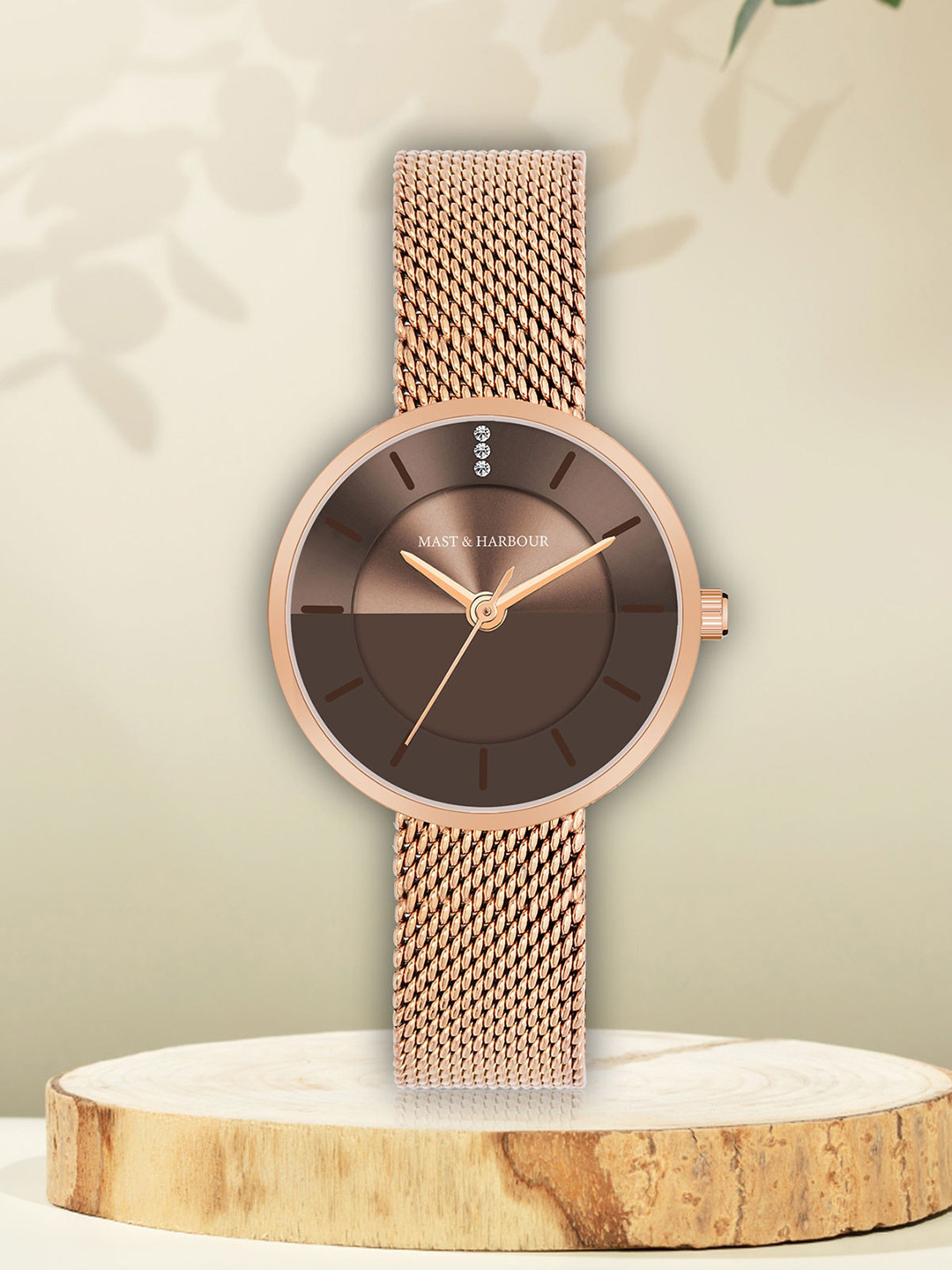Buy Mast & Harbour Women Textured Dial & Stainless Steel Straps ...