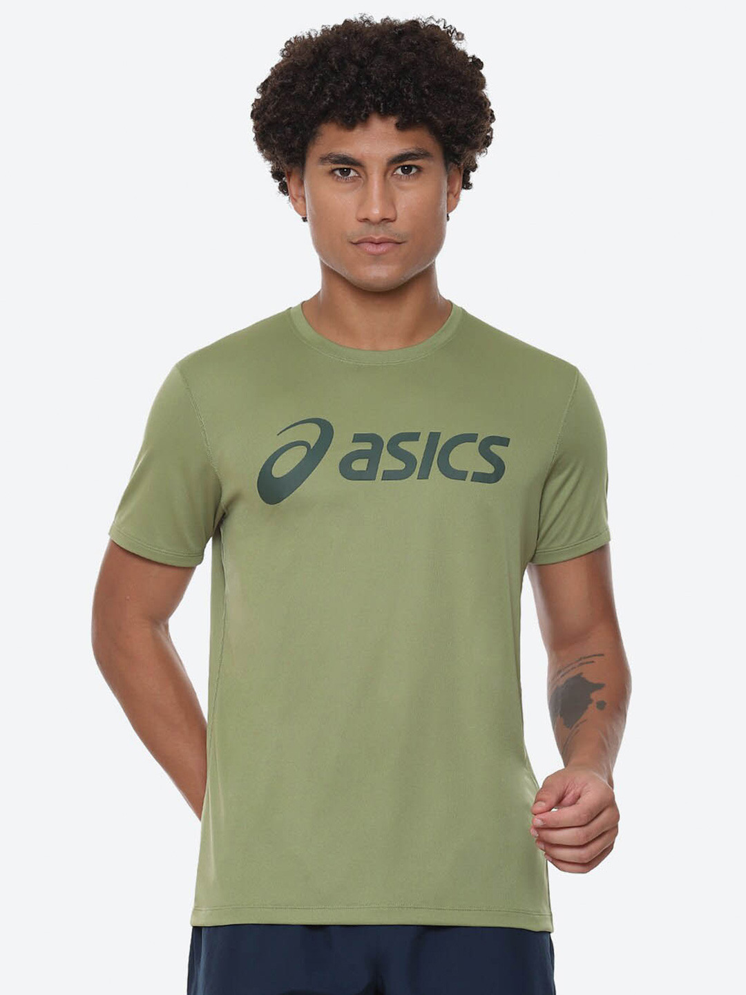 Buy ASICS Silver Brand Logo Printed Round Neck T Shirt - Tshirts for ...