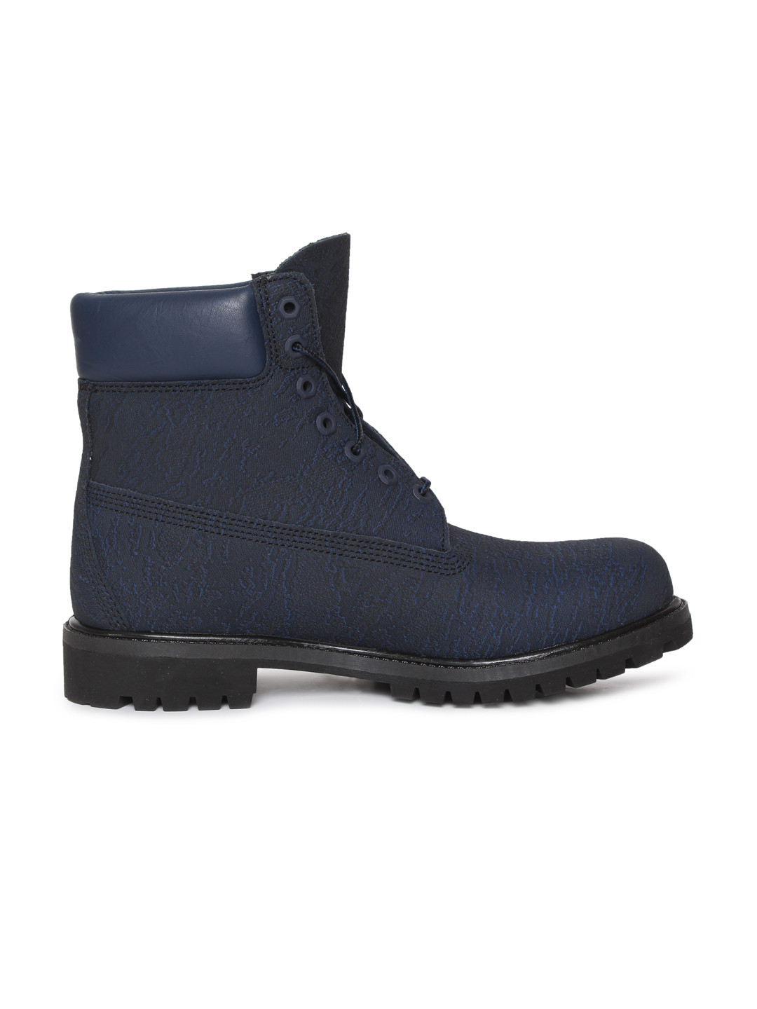Buy Timberland Men Blue Solid Leather High Top Flat Boots - Boots for ...